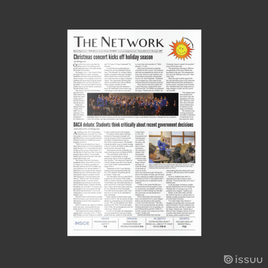 Issuu Versions of the Print Edition for 2017-2018 – Marian Network ...